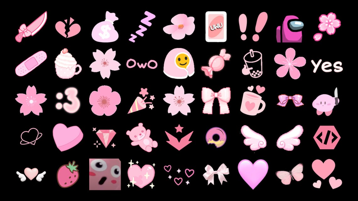 200 Pink Emotes Pack | Twitch Emotes | Discord Emotes | Cute Pink ...