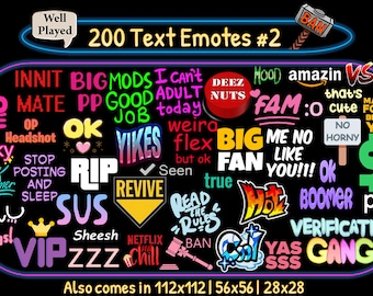 90 Red Text Emotes Pack | Twitch Emotes | Discord Emotes | Text Emotes ...