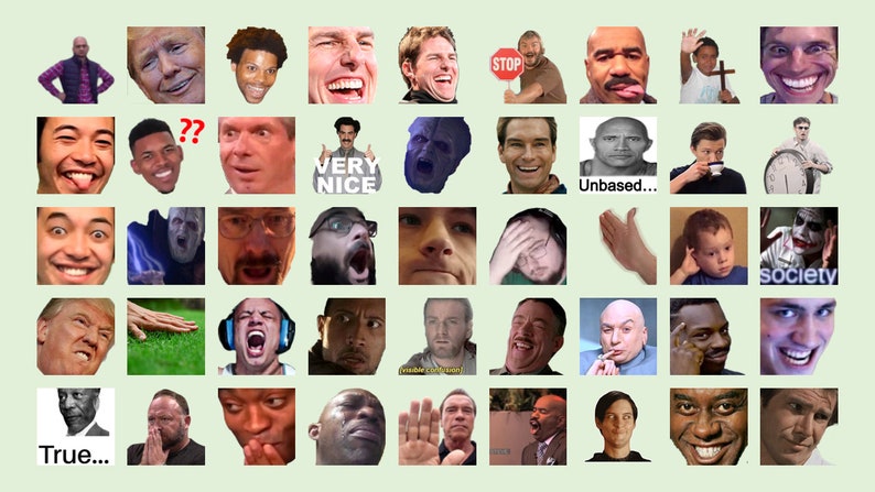 300 Human Meme Emotes for Twitch and Discord Twitch Emotes Discord ...