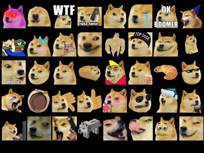 40 Doge Emotes Pack Twitch Emotes Discord Emotes Text Emotes for ...