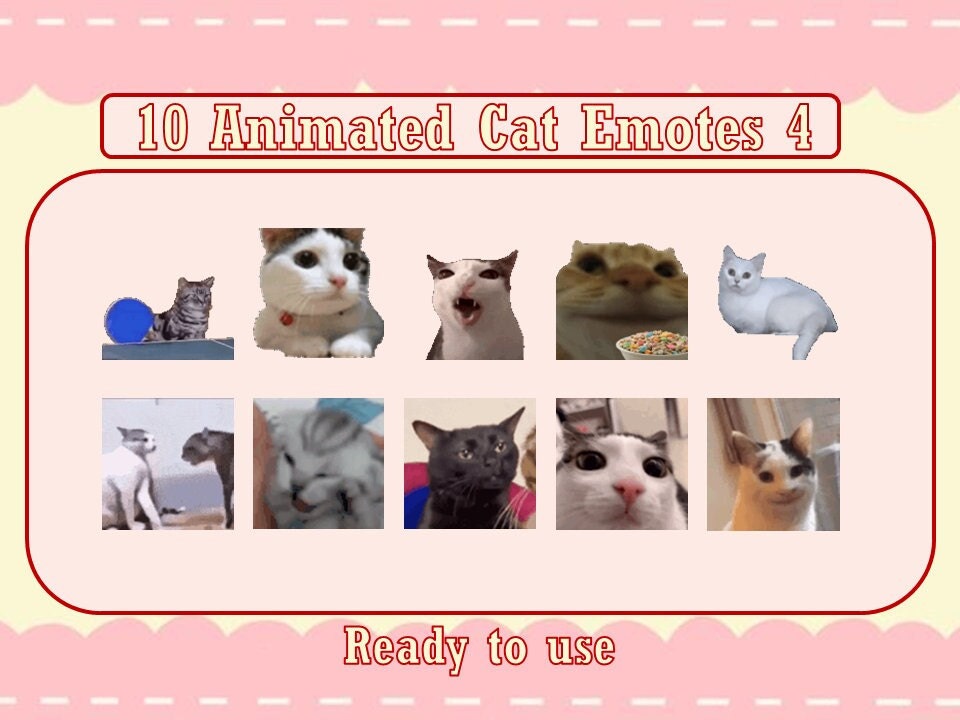 10 Popular Animated Cat Emotes Pack 4 | Dissociated Cat | Crunch Cat ...