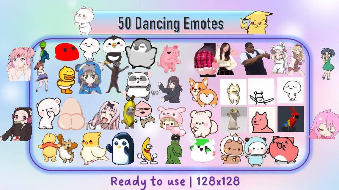50 Animated Dance Emotes Pack for Twitch and Discord Twitch - Etsy Canada