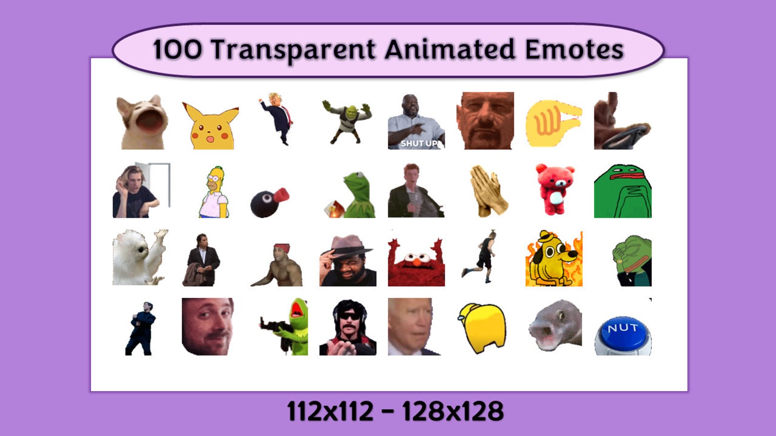 100 Transparent Animated Meme Emote Pack Twitch Emotes Discord Emotes ...