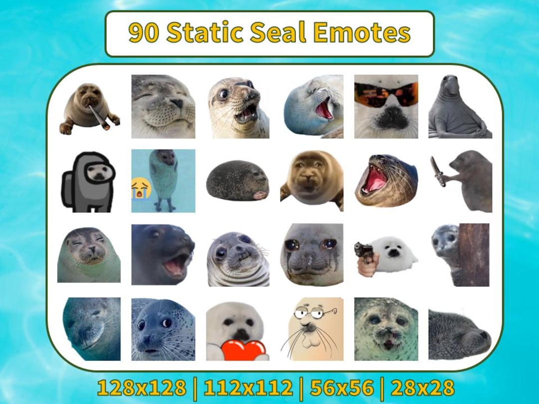 90 Seal Emotes Pack | Memes | Static | Twitch Emotes | Discord Emotes ...