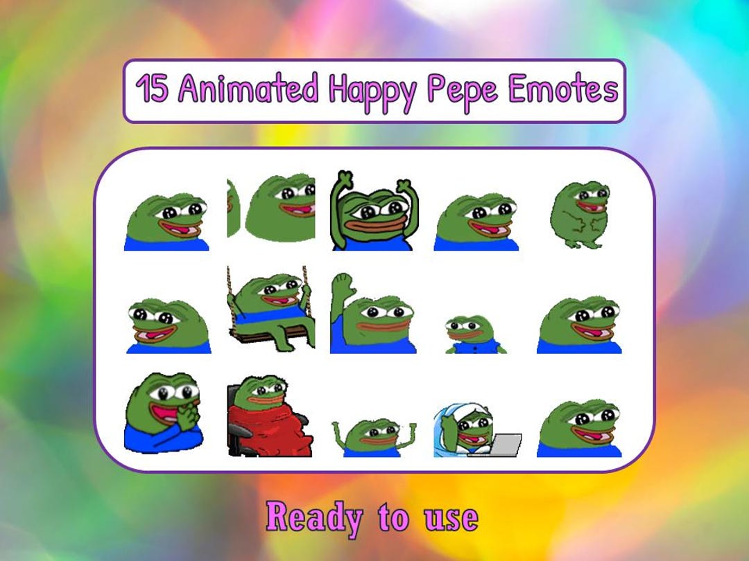 15 Animated Happy Pepe Emotes Pack | Twitch Meme Emotes | Discord ...