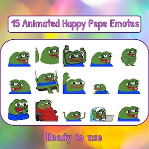 15 Animated Happy Pepe Emotes Pack | Twitch Meme Emotes | Discord ...