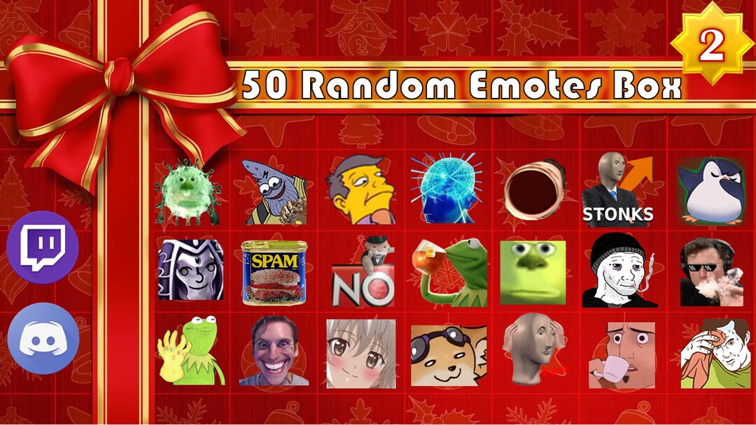 50 Random Emotes Box 2 Twitch Emotes Discord Emotes Emotes for ...