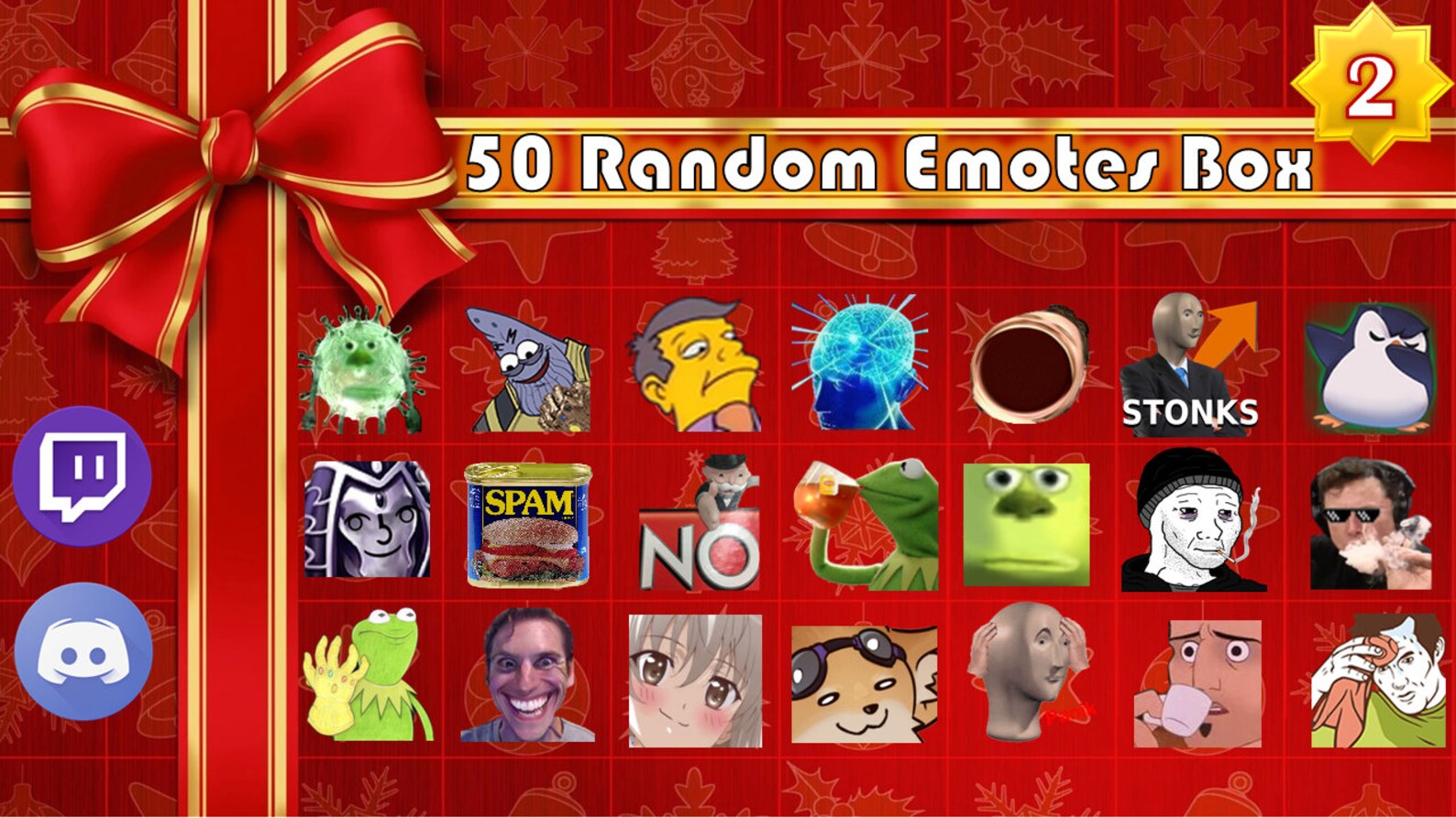 50 Random Emotes Box 2 Twitch Emotes Discord Emotes Emotes for ...