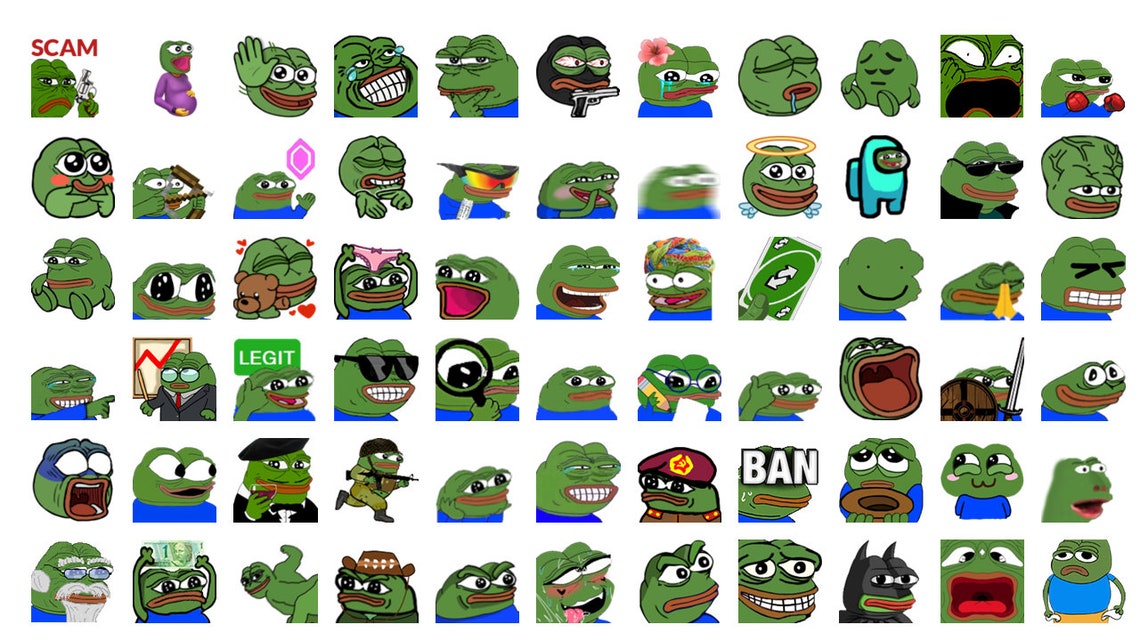 450 Pepe Emotes Mega Pack Twitch Emotes Discord Emotes Text Emotes for ...