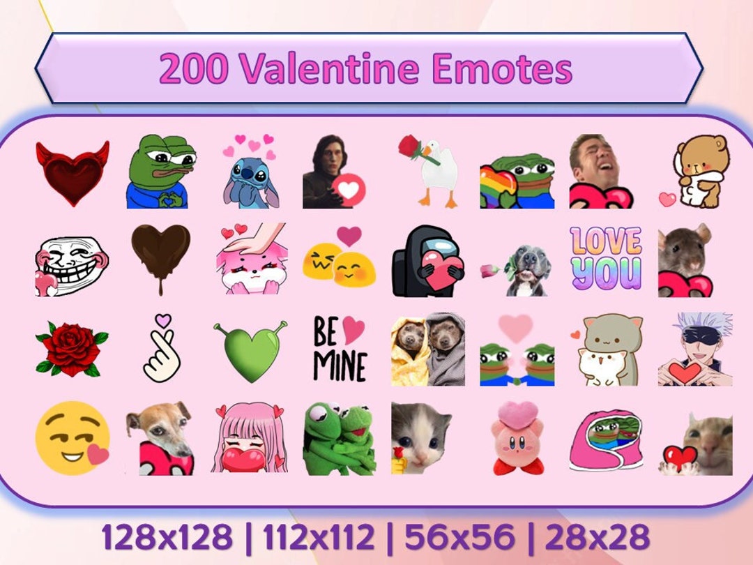 200+ Cute Valentine Static Emotes for Twitch and Discord | Twitch ...