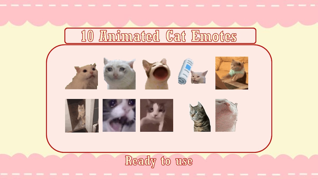 10 Popular Animated Cat Emotes Pack | Twitch Meme Emotes | Discord ...