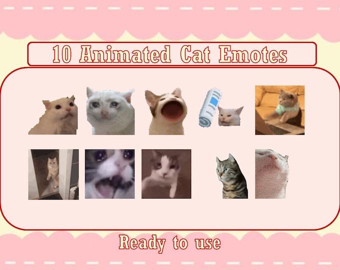 10 Popular Animated Cat Emotes Pack | Twitch Meme Emotes | Discord ...