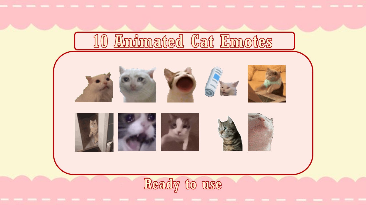 10 Popular Animated Cat Emotes Pack | Twitch Meme Emotes | Discord ...