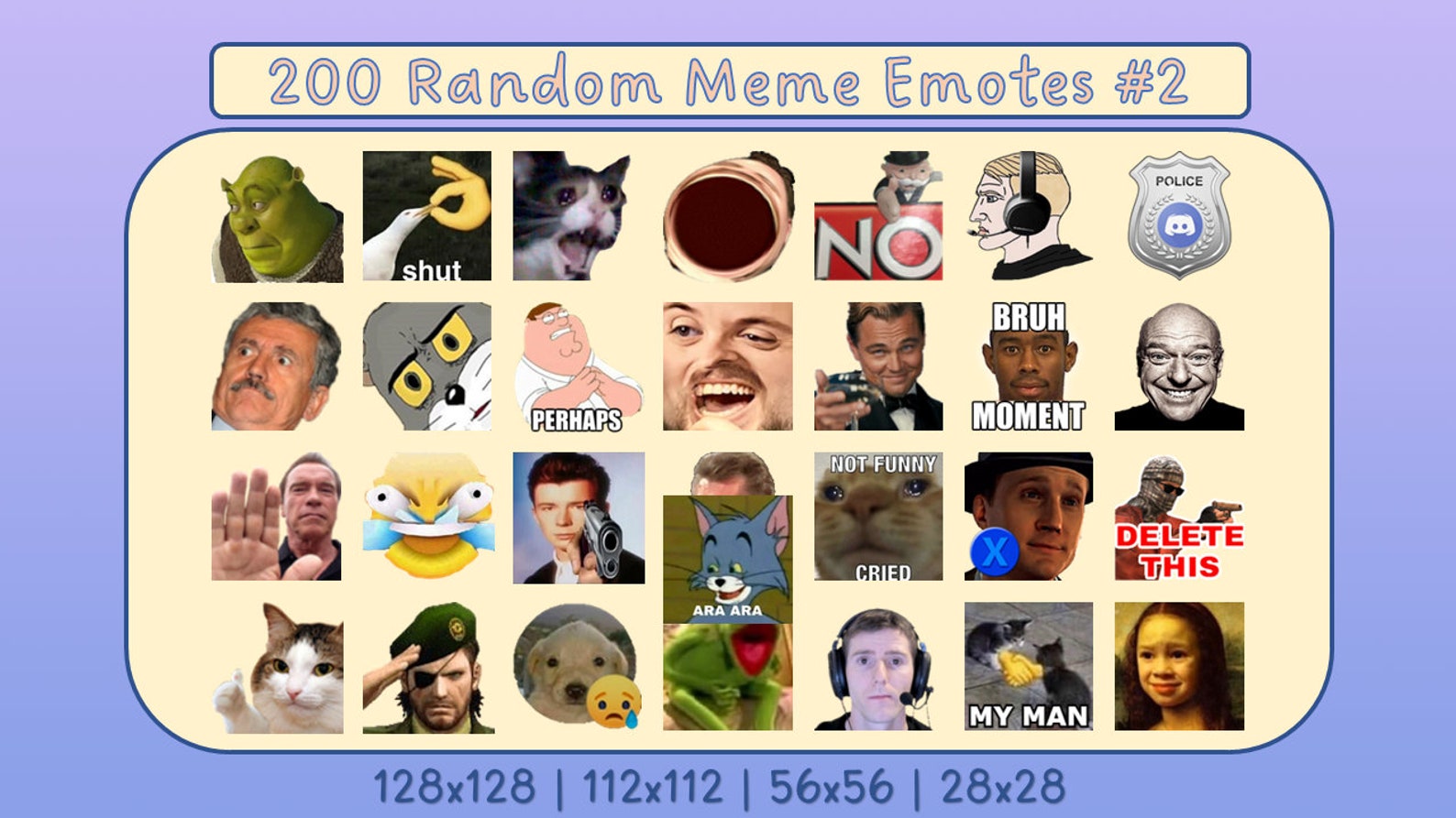 200 Random Meme Emotes for Twitch and Discord #2 | Twitch Emotes ...