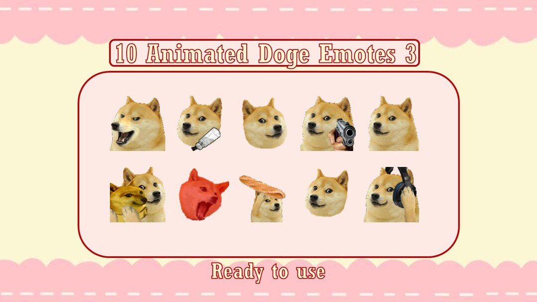 10 Popular Animated Doge Emotes Pack 3 | Twitch Meme Emotes | Discord ...