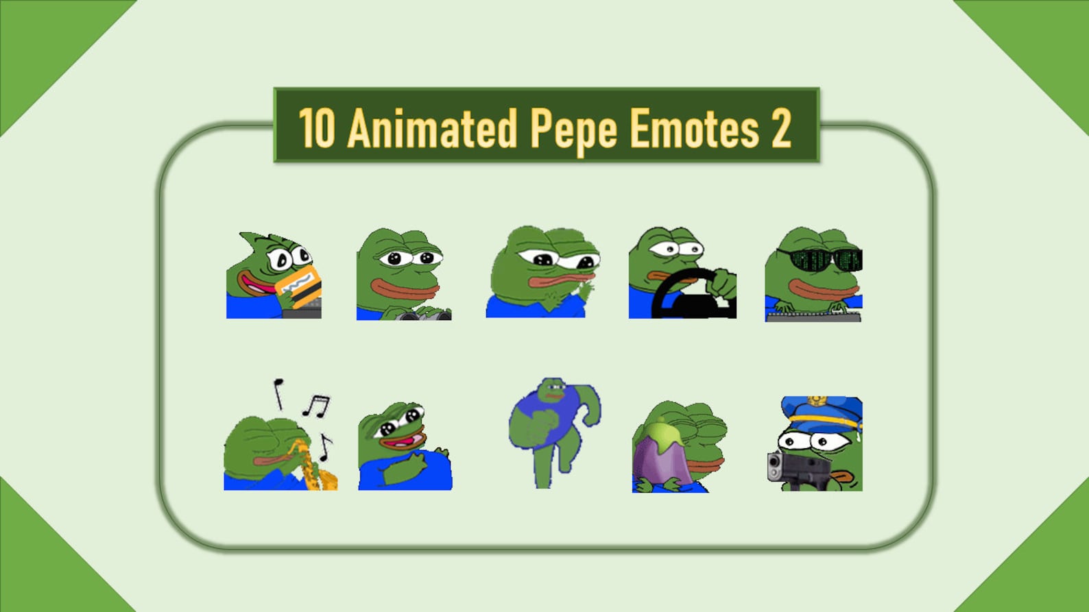 10 Animated Pepe Emotes Pack for Twitch and Discord #2 | Twitch Meme ...