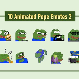10 Animated Pepe Emotes Pack for Twitch and Discord #2 | Twitch Meme ...