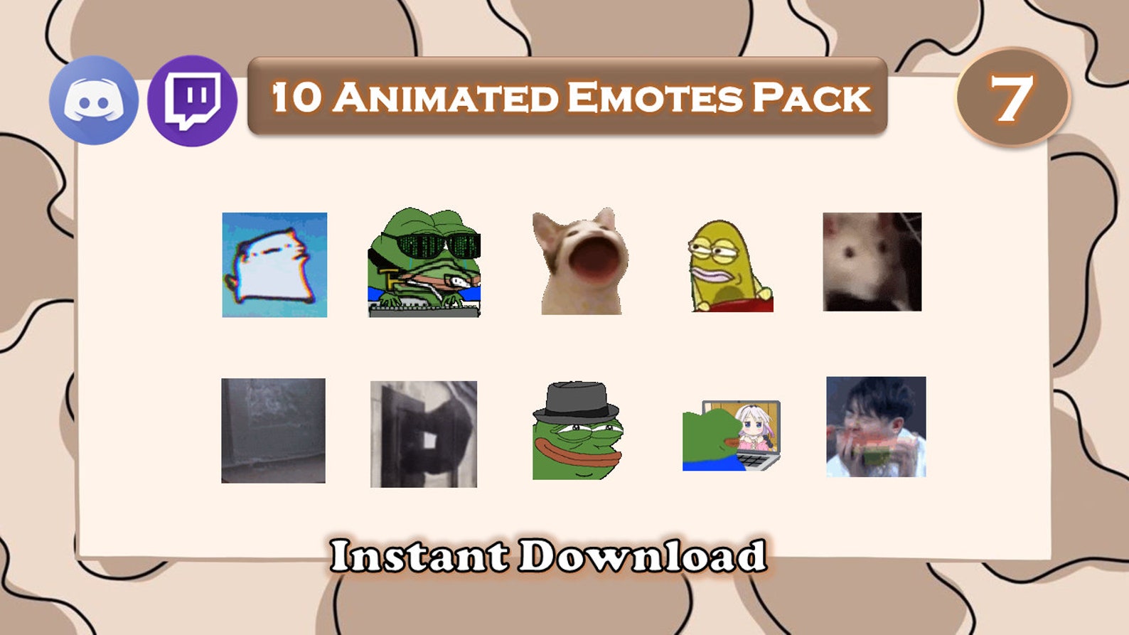10 Animated Meme Emotes Pack 7 Twitch Meme Emotes Discord Emotes Emotes ...