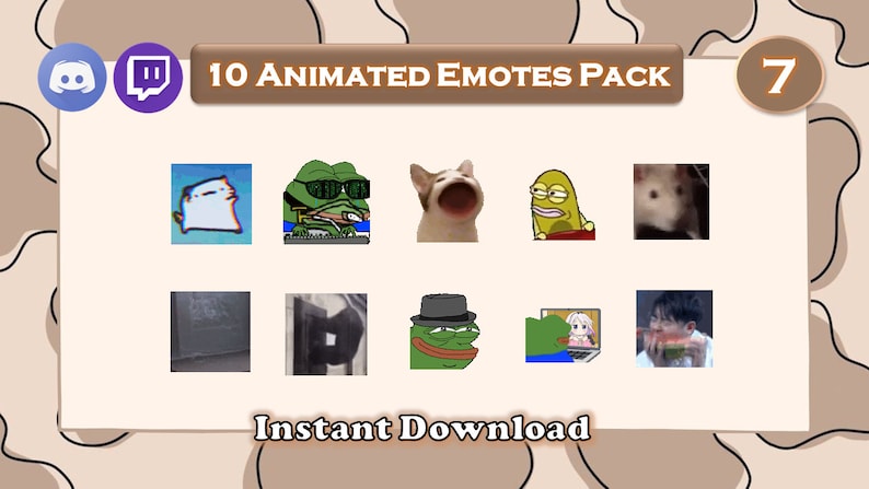 10 Animated Meme Emotes Pack 7 Twitch Meme Emotes Discord Emotes Emotes ...