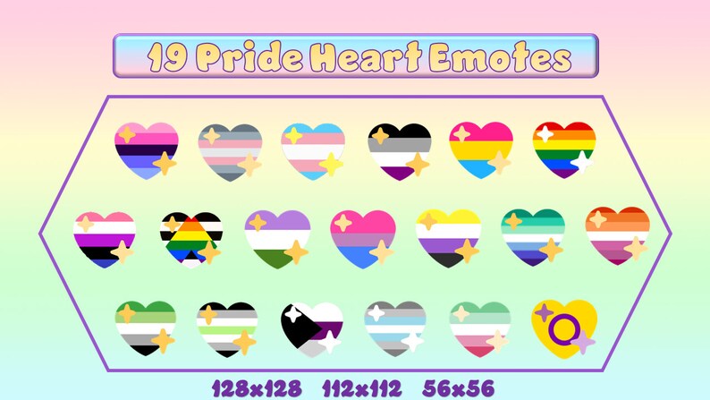39 Pride Heart + Flag Emotes for Twitch and Discord | Twitch Emotes ...