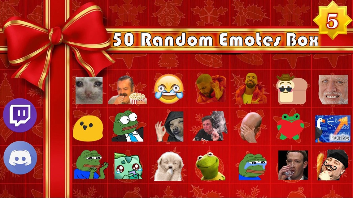 50 Random Meme Emotes Box 5 Twitch Meme Emotes Discord Emotes Emotes ...