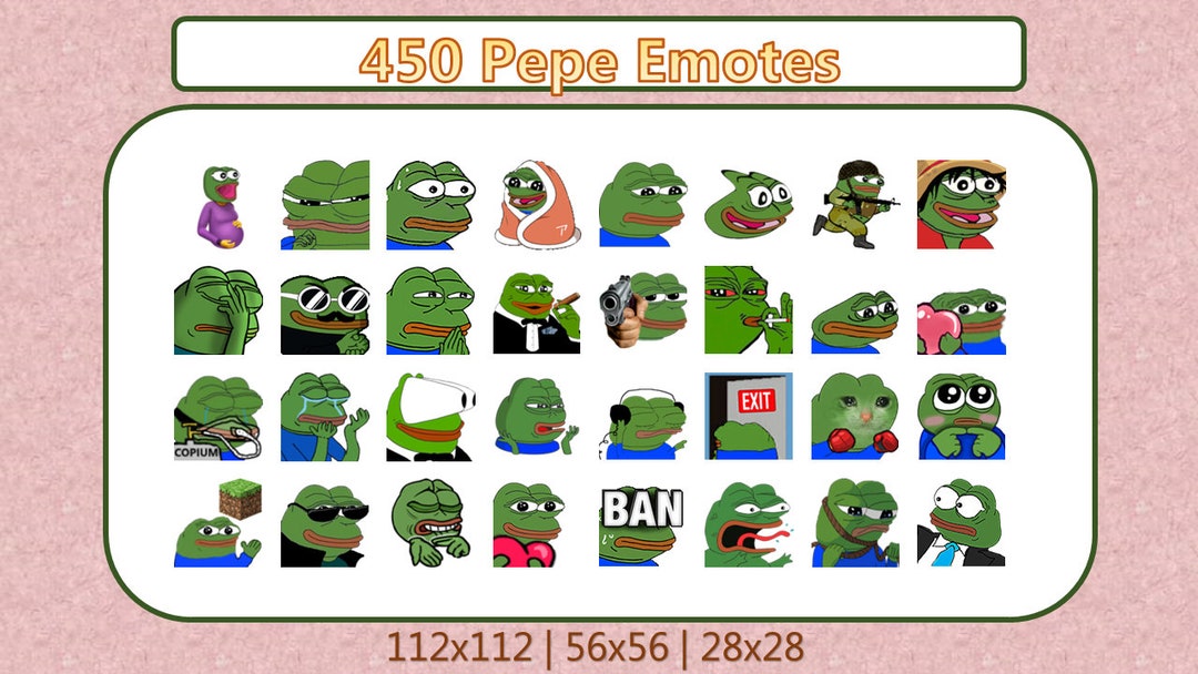 450 Pepe Emotes Mega Pack | Twitch Emotes | Discord Emotes | Text ...