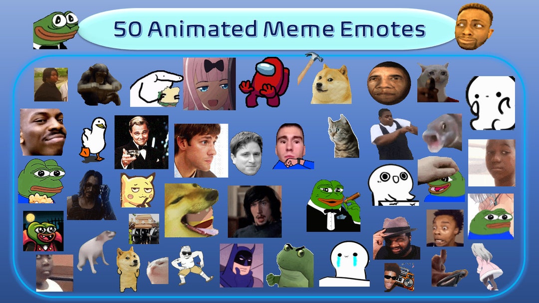 50 Animated Meme Emotes Pack for Twitch and Discord #1 | Twitch Meme ...