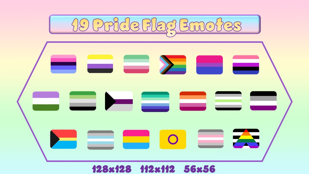 19 Pride Flag Emotes for Twitch and Discord Twitch Emotes Discord ...