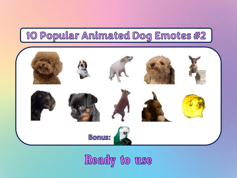 10 Popular Animated Dog Emotes Pack #2 | Twitch Meme Emotes | Discord ...