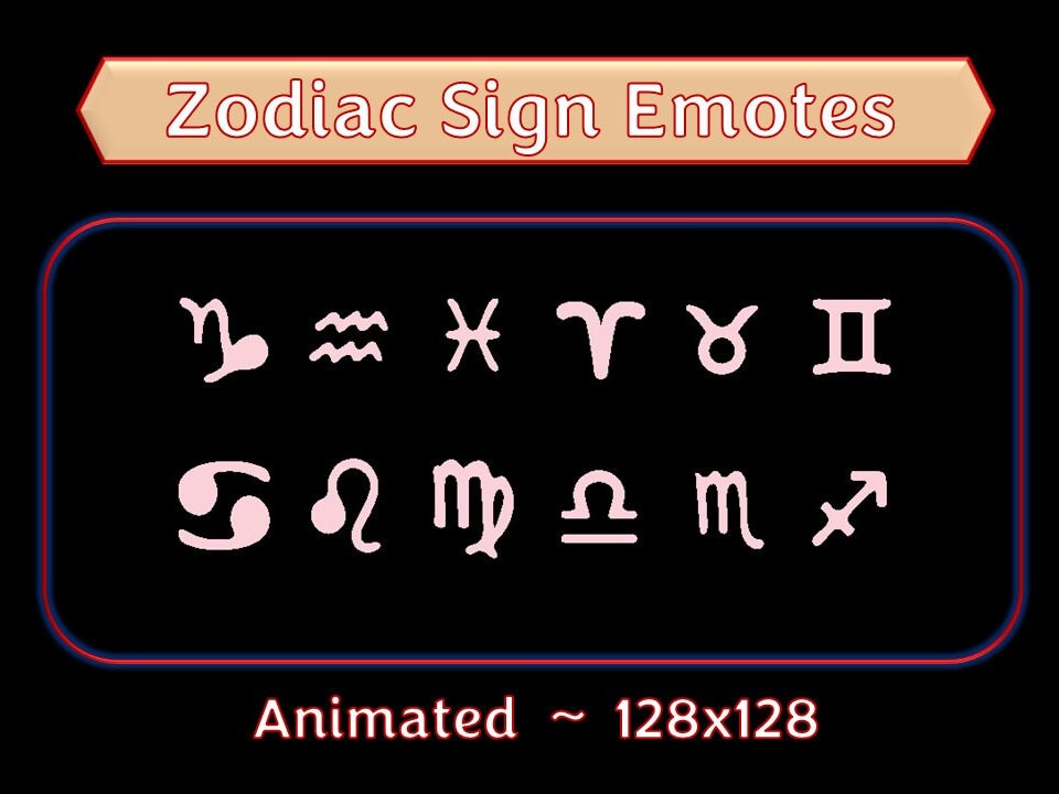 12 Animated Zodiac Sign Emotes Pack | Astrology | Horoscope | Twitch ...