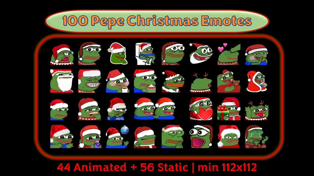 100 Pepe Christmas Emotes Animated & Static | Twitch Emotes | Discord ...