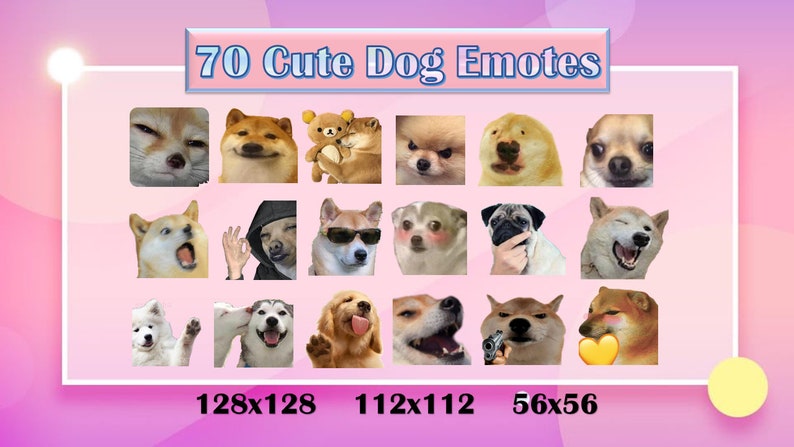 70 Cute Dogs Emotes for Twitch and Discord Twitch Meme Emotes Discord ...