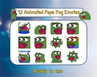 15 Animated Happy Pepe Emotes Pack | Twitch Meme Emotes | Discord ...