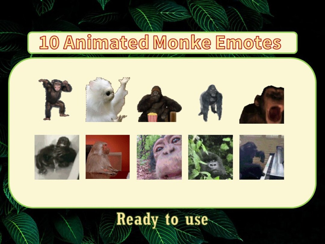 10 Animated Monke Emotes Pack | Twitch Meme Emotes | Discord Emotes ...