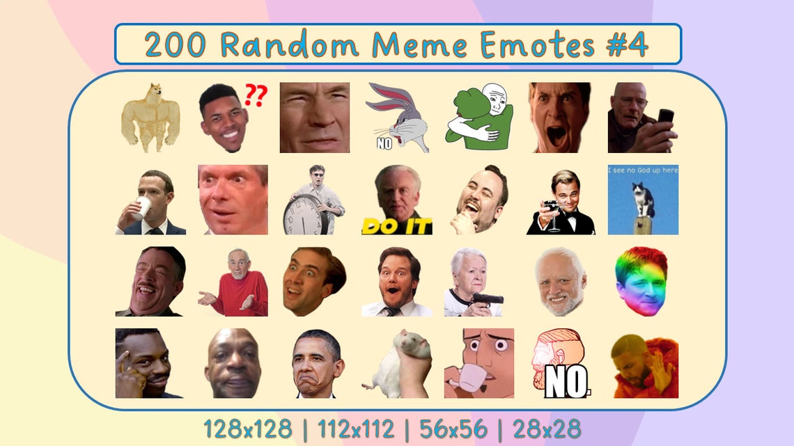 200 Random Meme Emotes for Twitch and Discord #4 | Twitch Emotes ...