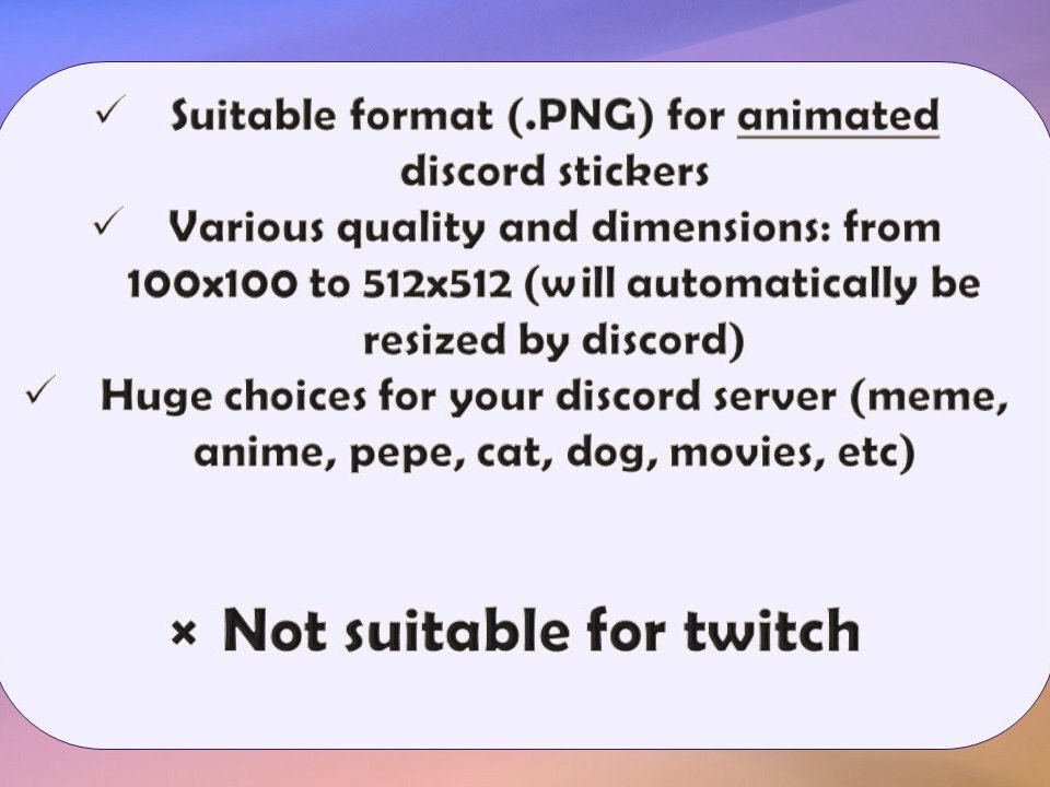 400 Animated Pngs for Discord Stickers Mega Pack (not Suitable for ...