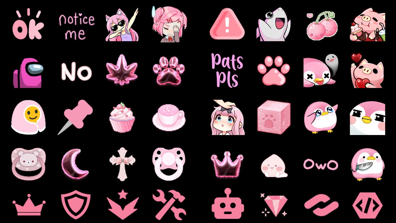 250 Pink Emotes Mega Pack Twitch Emotes Discord Emotes - Etsy Canada