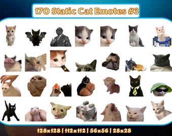 50 Popular Animated Cat Emotes Pack | Twitch Meme Emotes | Discord ...
