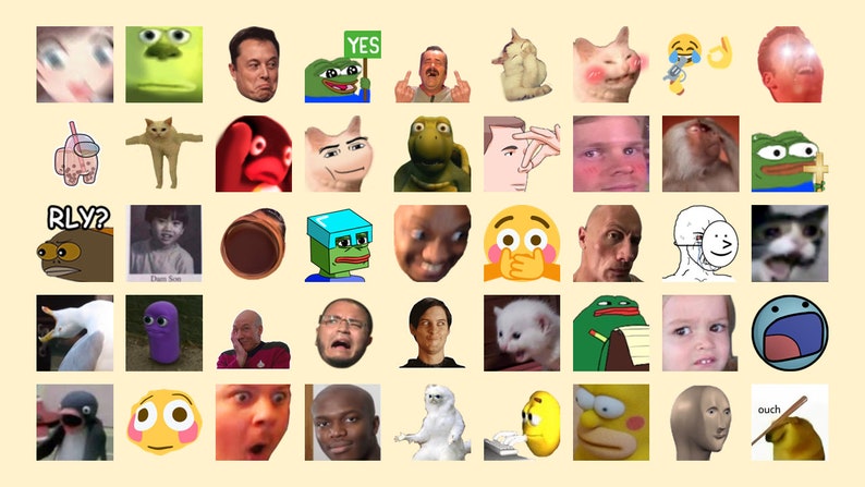 200 Random Meme Emotes for Twitch and Discord 5 Twitch Emotes Discord ...