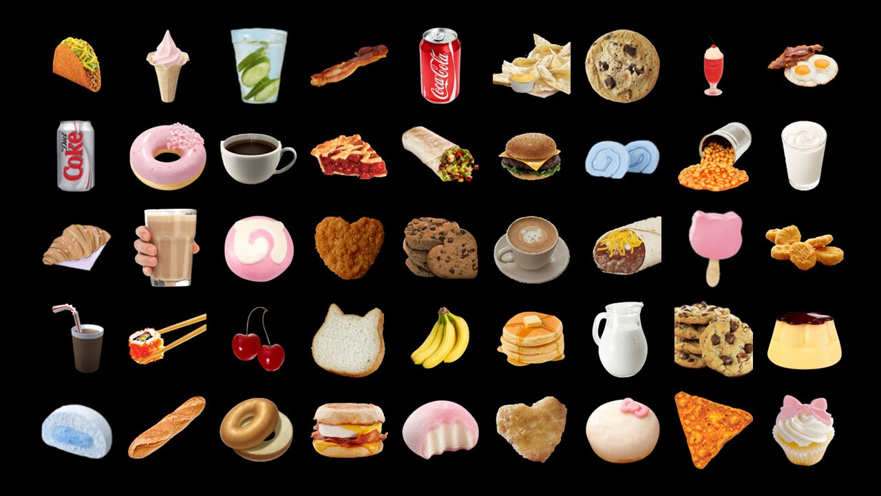 140 Static Food & Drink Emote Pack Realistic Twitch Emotes Discord ...