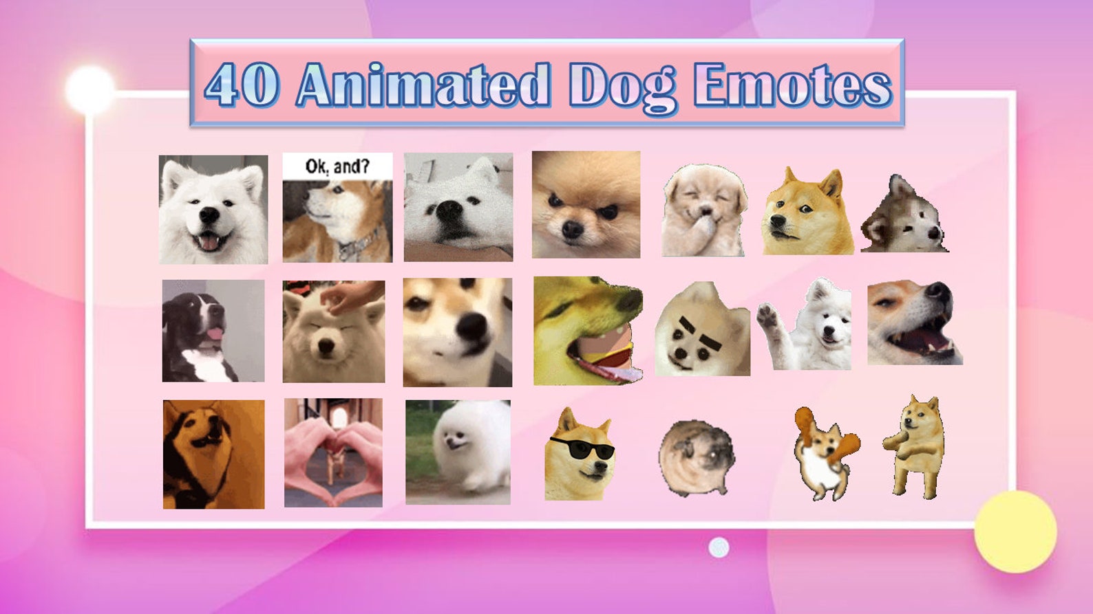 40 Animated Dog Emotes Pack | Twitch Emotes | Discord Emotes | Dog ...