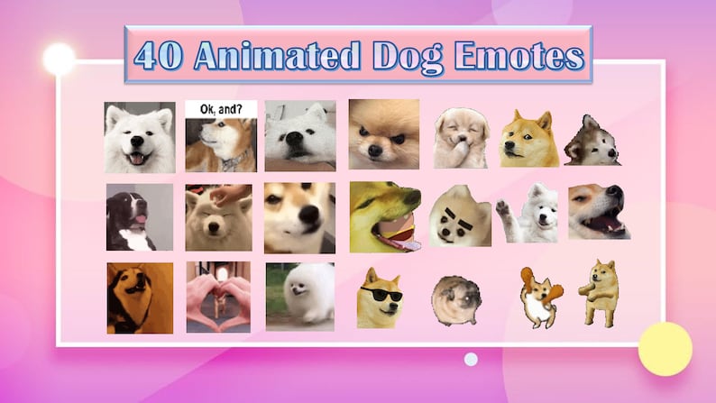 40 Animated Dog Emotes Pack | Twitch Emotes | Discord Emotes | Dog ...