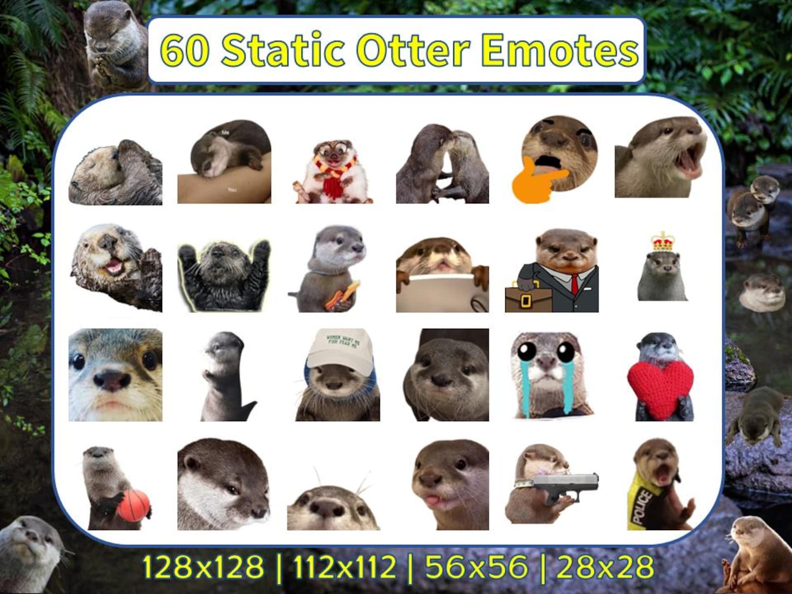 60 Otter Emotes Pack | Sea Otter | Twitch Emotes | Discord Emotes ...