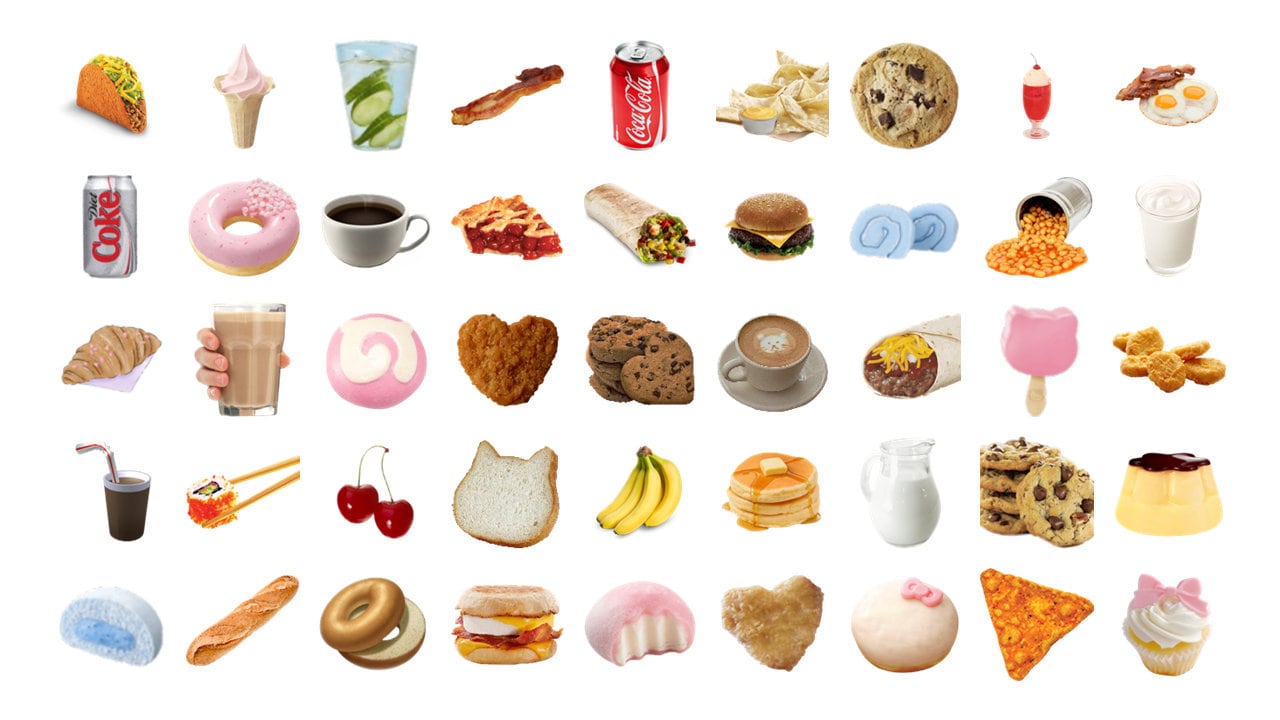 140 Static Food & Drink Emote Pack Realistic Twitch Emotes Discord ...