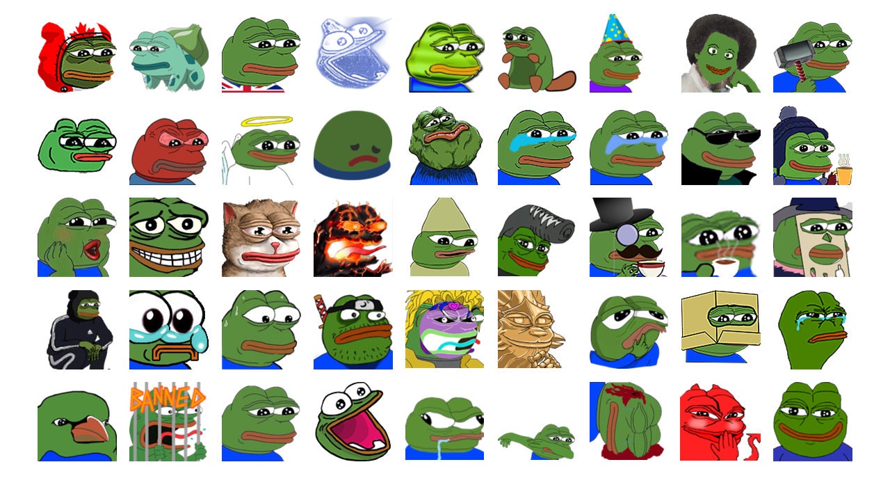 150 Pepe Feels Emotes Mega Pack | Twitch Emotes | Discord Emotes | Text ...