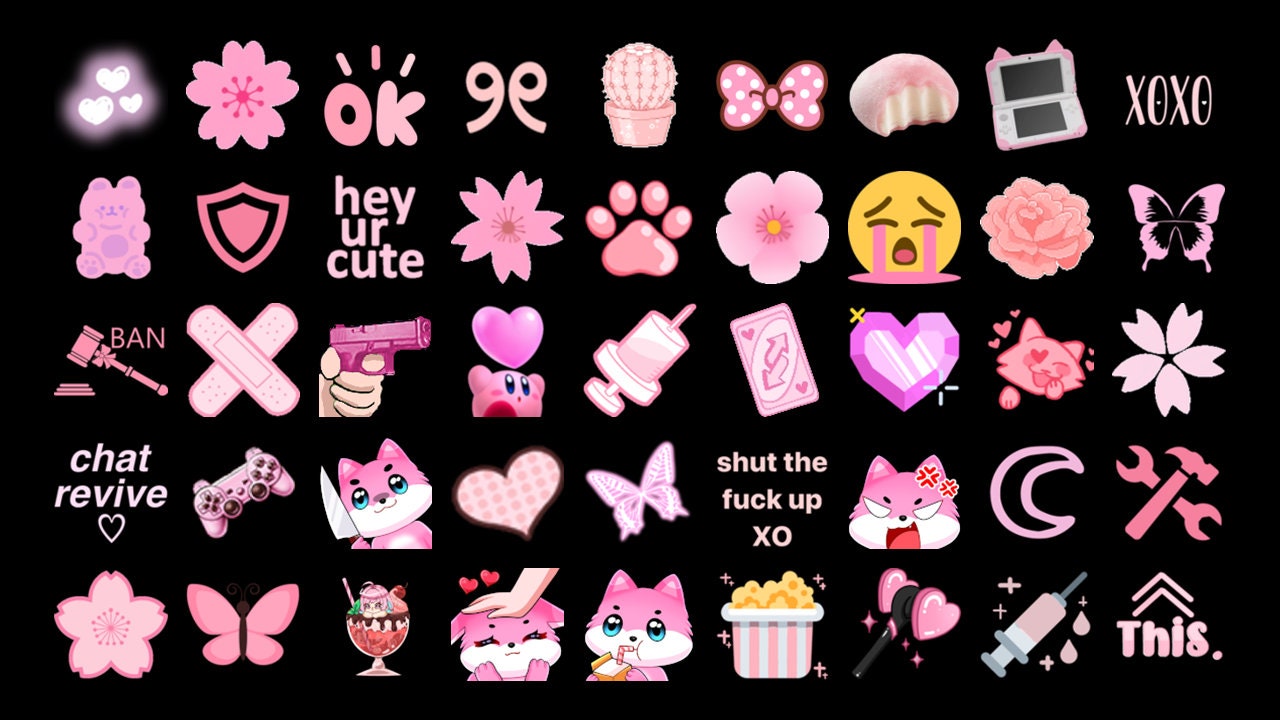 200 Pink Emotes Pack Twitch Emotes Discord Emotes Cute - Etsy UK
