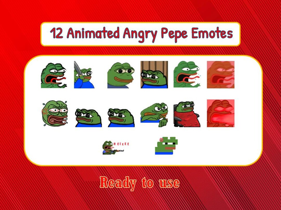 12 Animated Angry Pepe Emotes Pack + 2 Bonus | Twitch Meme Emotes ...