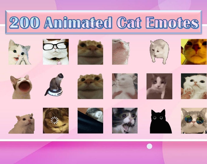200 Animated Cat Emotes Mega Pack | Twitch Emotes | Discord Emotes ...