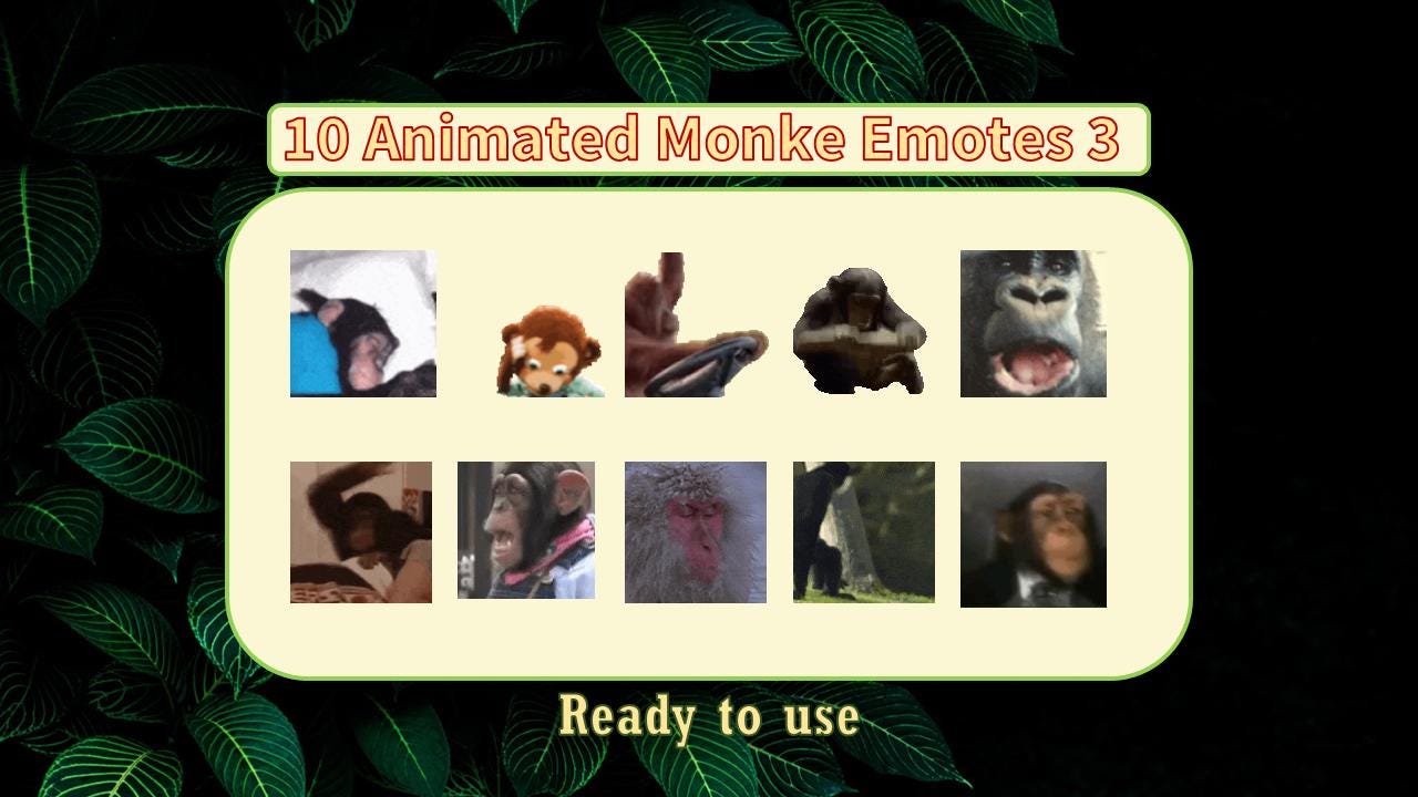 10 Animated Monke Emotes Pack #3 | Twitch Meme Emotes | Discord Emotes ...