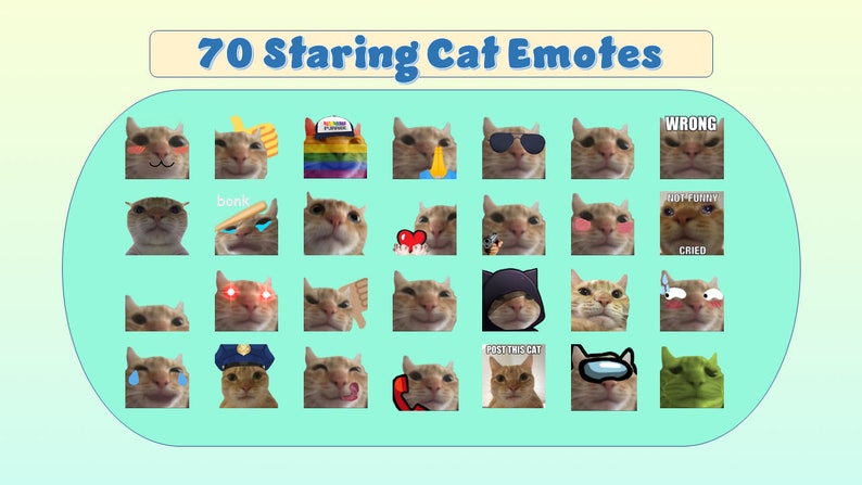 70 Staring Cats Emotes for Twitch and Discord | Twitch Meme Emotes ...